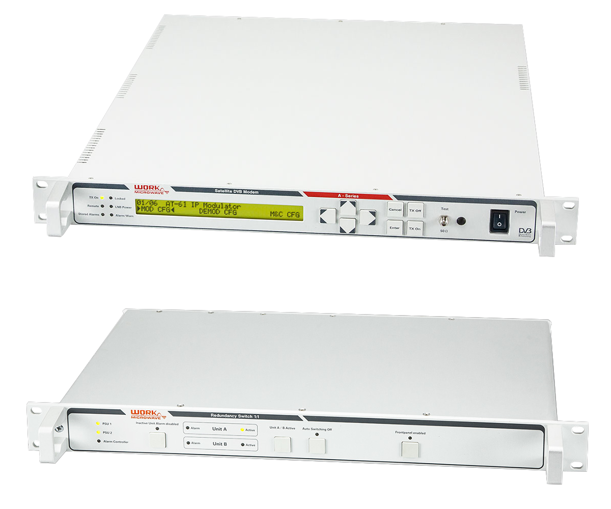 AT-61 satellite modulator and RSCC-T 1:1 redundancy switch